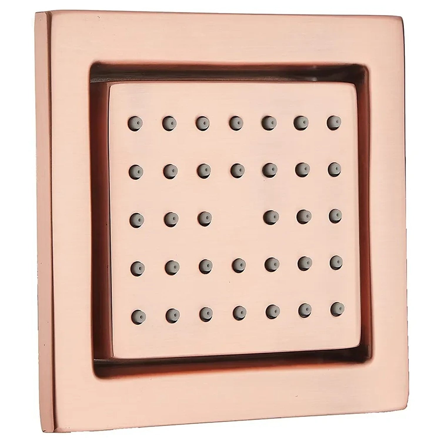 4x4-Inch Square Brass Body Jet Shower – Rose Gold Finish – aquieen
