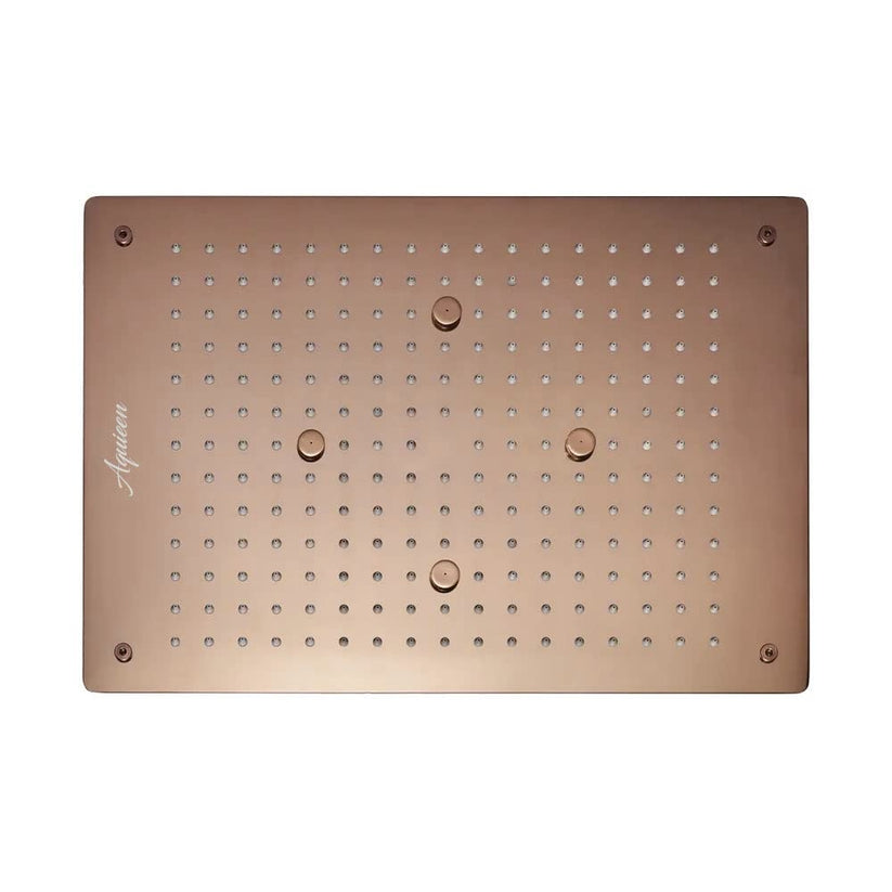 19x13" Ceiling Shower – Rain & Mist, Rose Gold Finish – aquieen